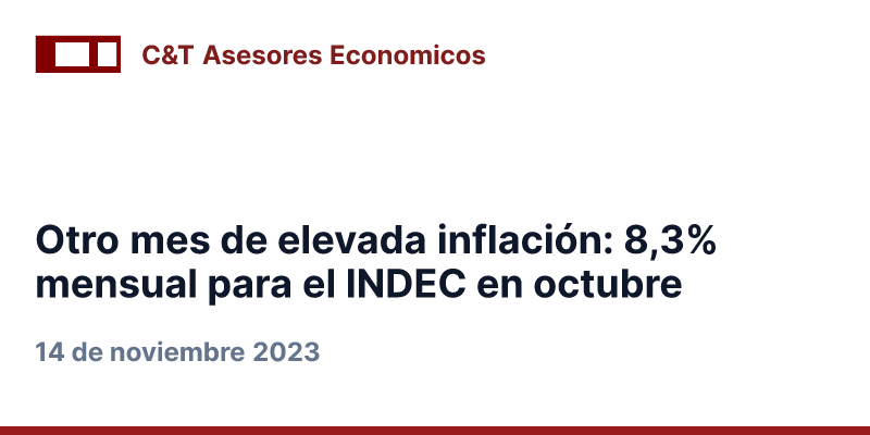Otro mes de elevada inflación: 8,3% mensual para el INDEC en octubre ...